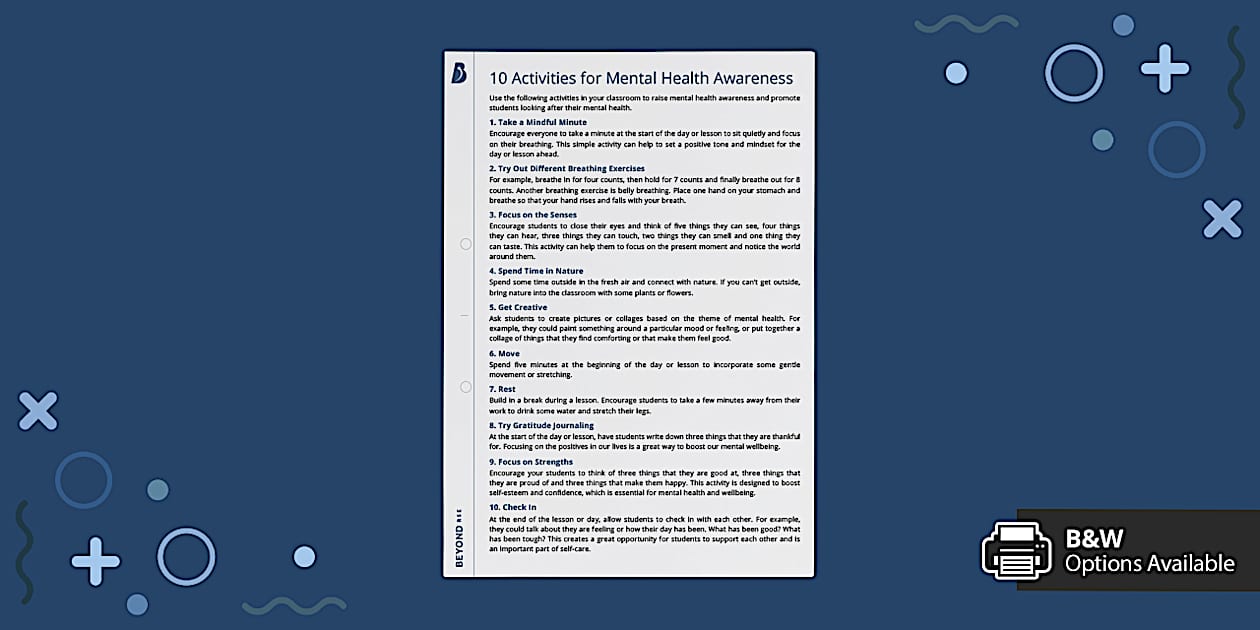 10 Activities for Mental Health Awareness | Beyond Resource