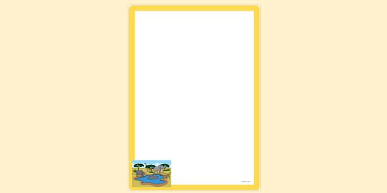 Simple Blank African Animal Page Border | Twinkl