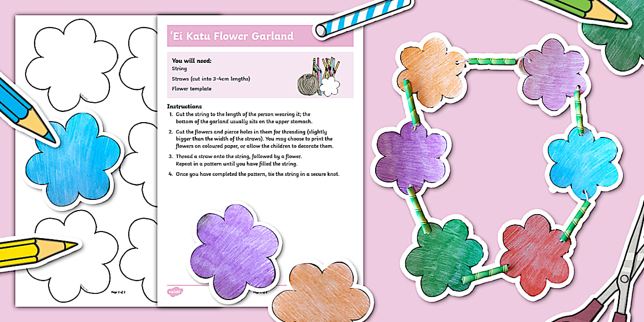 \'Ei Katu Flower Garland Activity (teacher made) - Twinkl