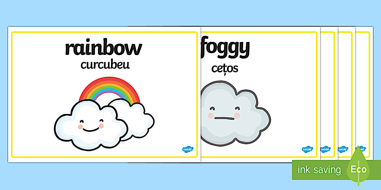 Weather Words Display Posters English/Romanian - Weather Words Display ...