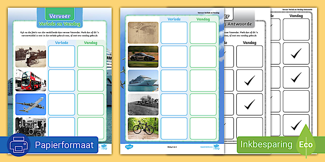 Vervoermiddel van die Verlede of Vandag? - Aktiwiteit
