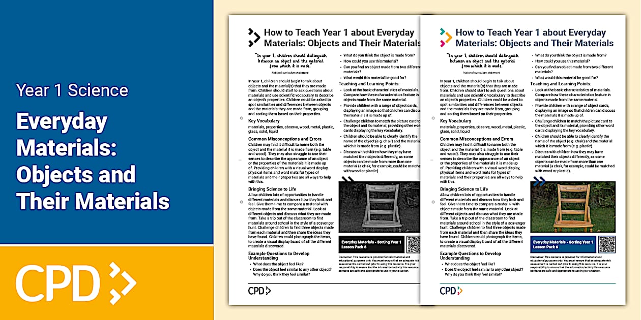 How to Teach Year 1 Science: Objects and Their Materials