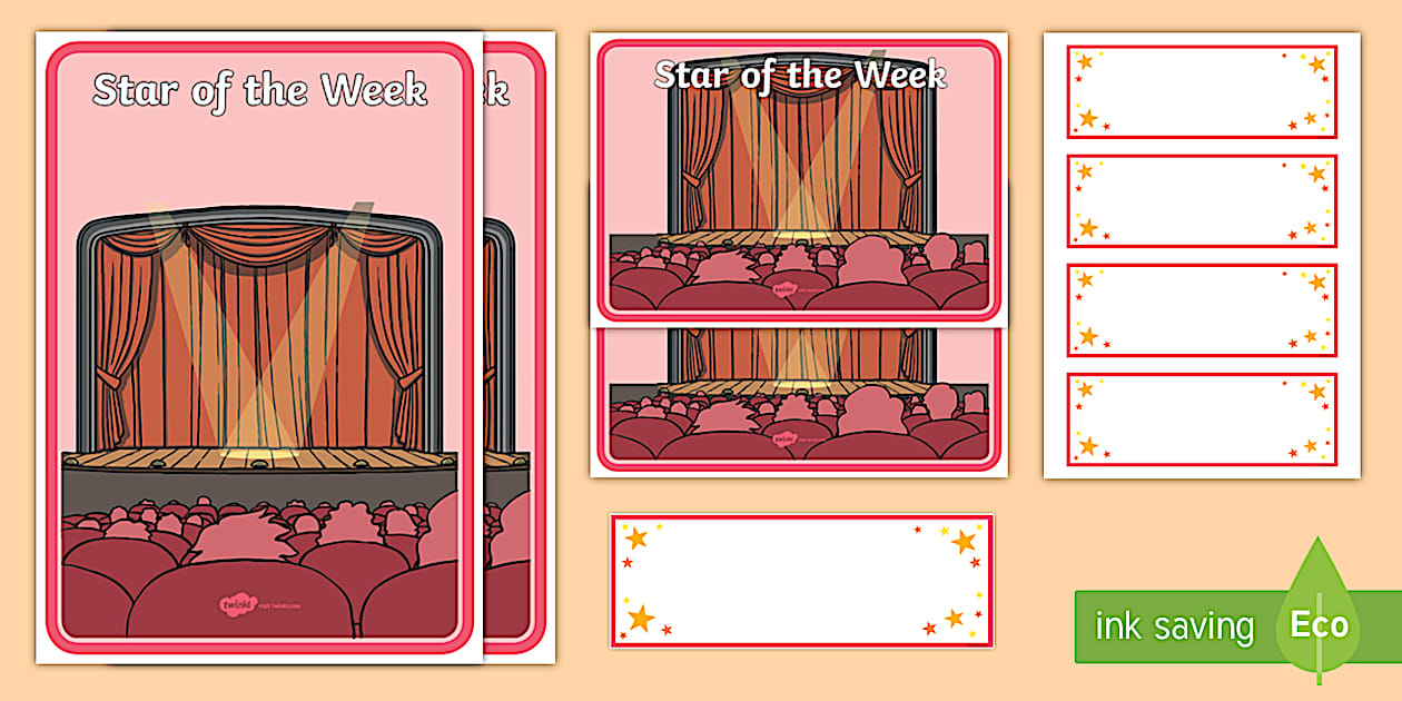 Editable Star of the Week Stage A3 Poster (teacher made)