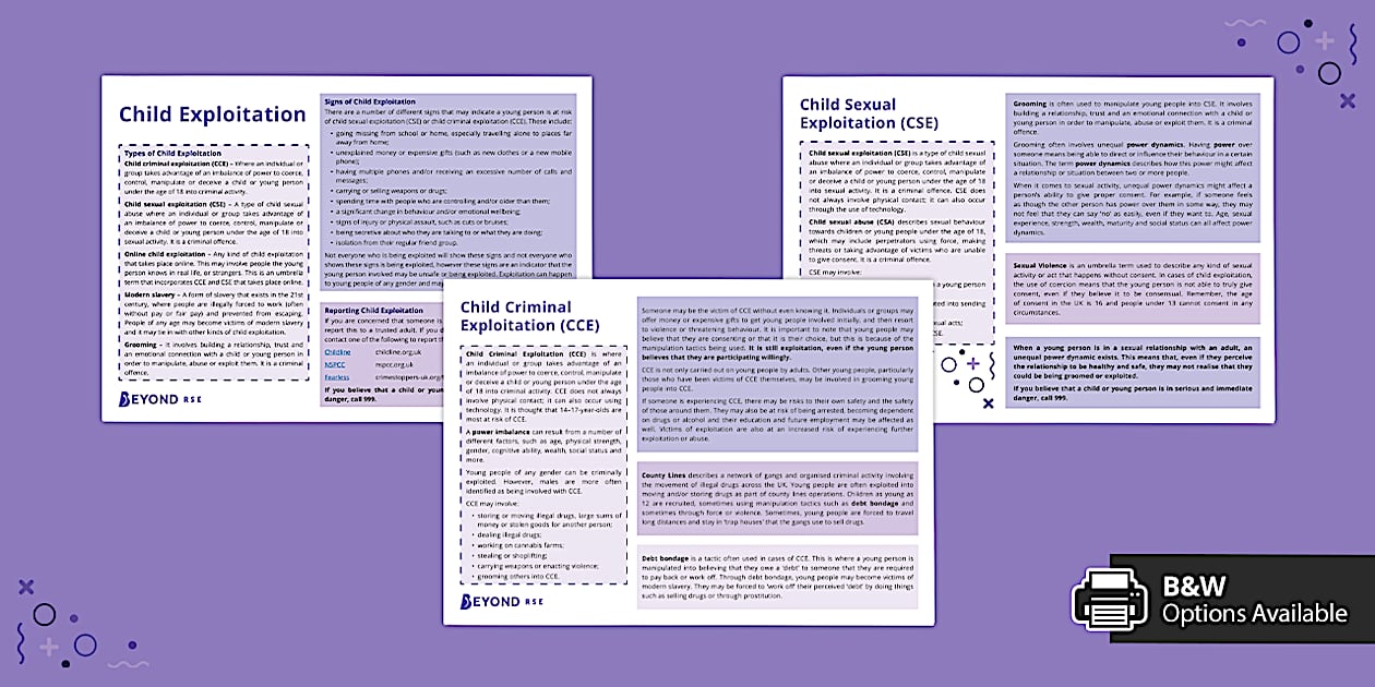 Child Exploitation Fact Sheets (teacher made) - Twinkl