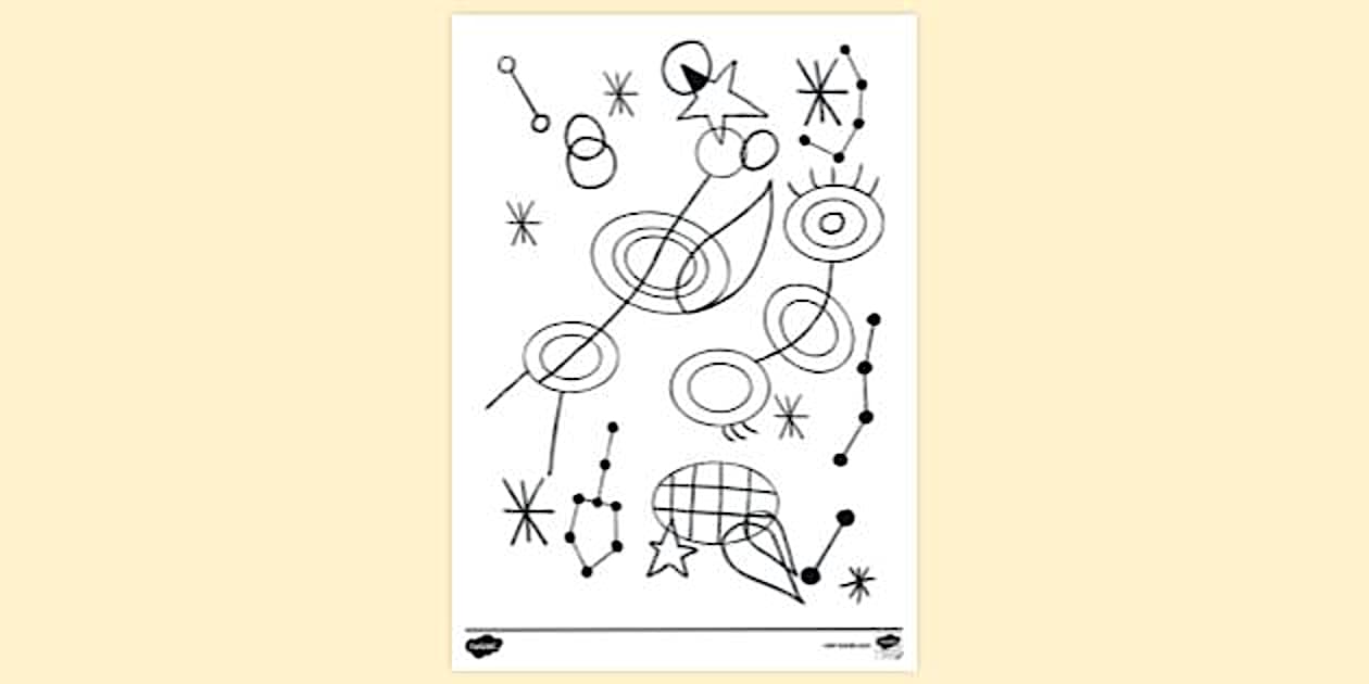 Joan Miró Eyes Colouring Sheet | Colouring Sheets - Twinkl