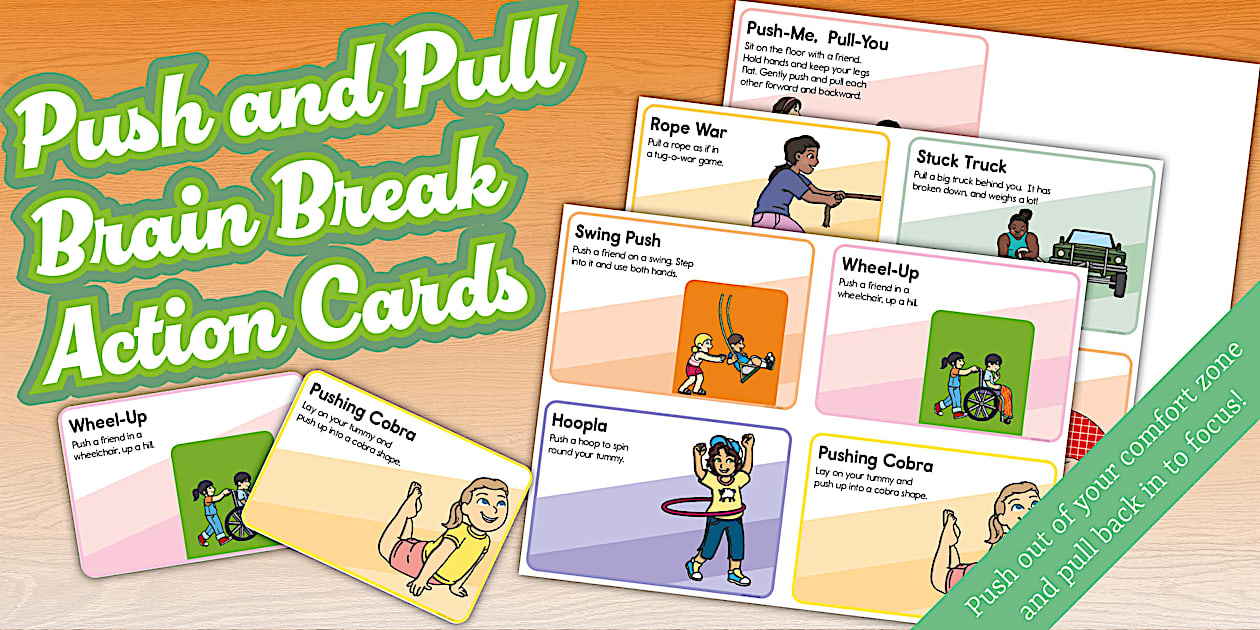 Push and Pull Brain Break Action Cards