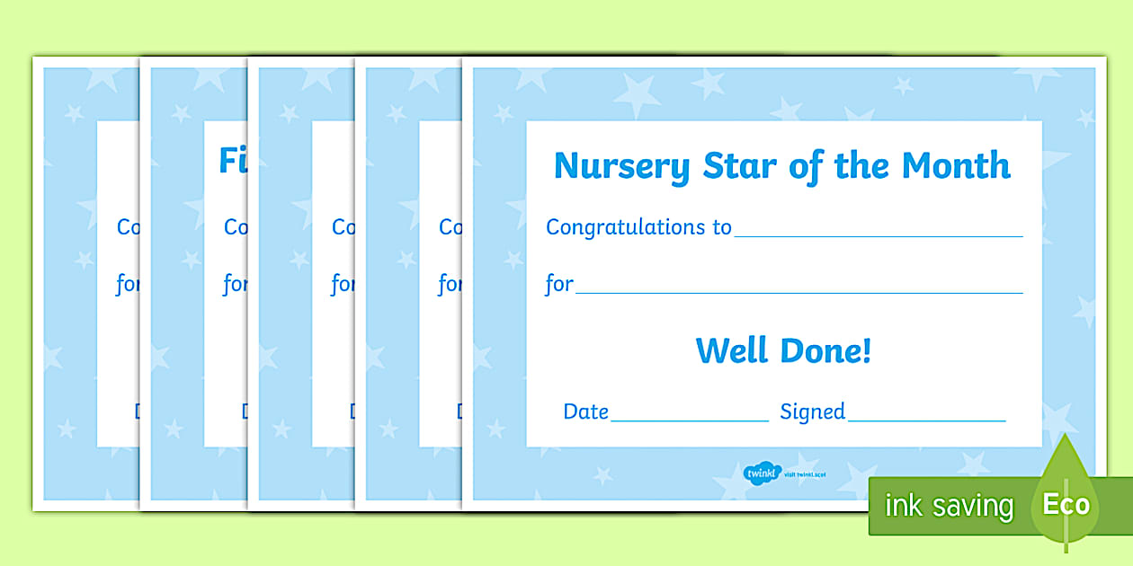 Editable CfE Whole School Star of the Month Certificates