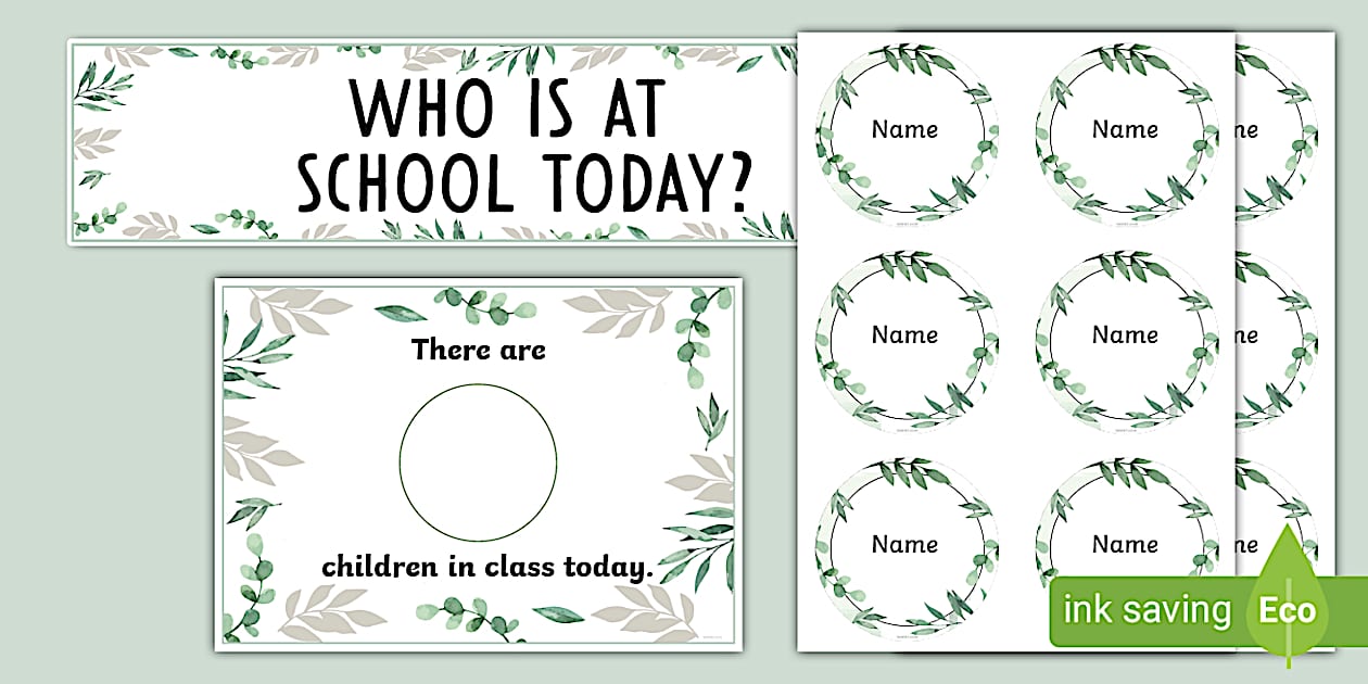 Botanical-Themed Self-Registration Display Pack - Twinkl