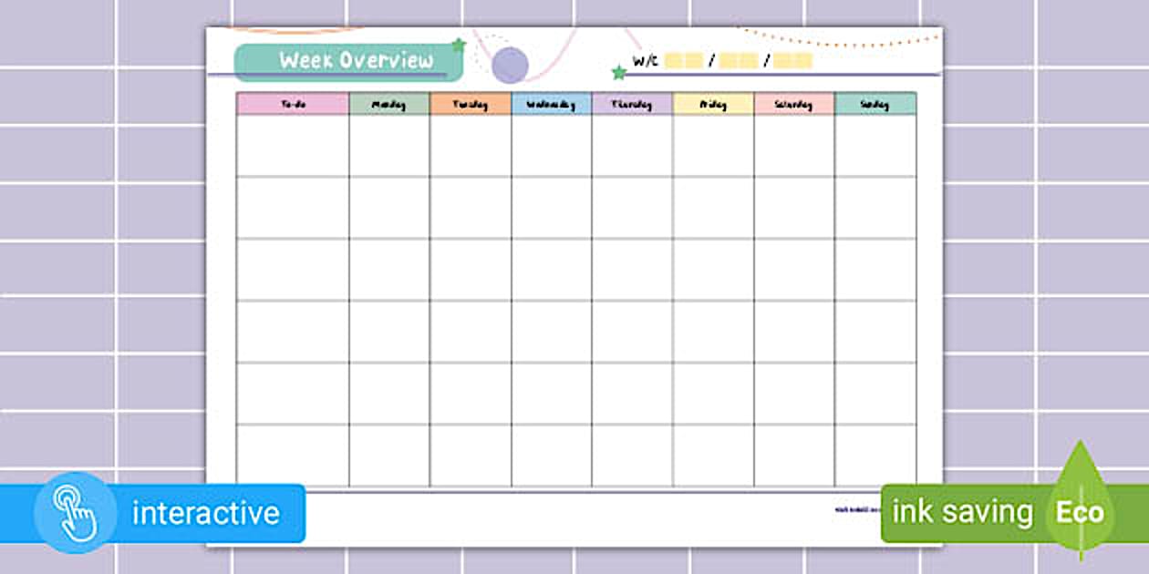 Week Overview with To-Do List | Twinkl Busy Bees - Twinkl