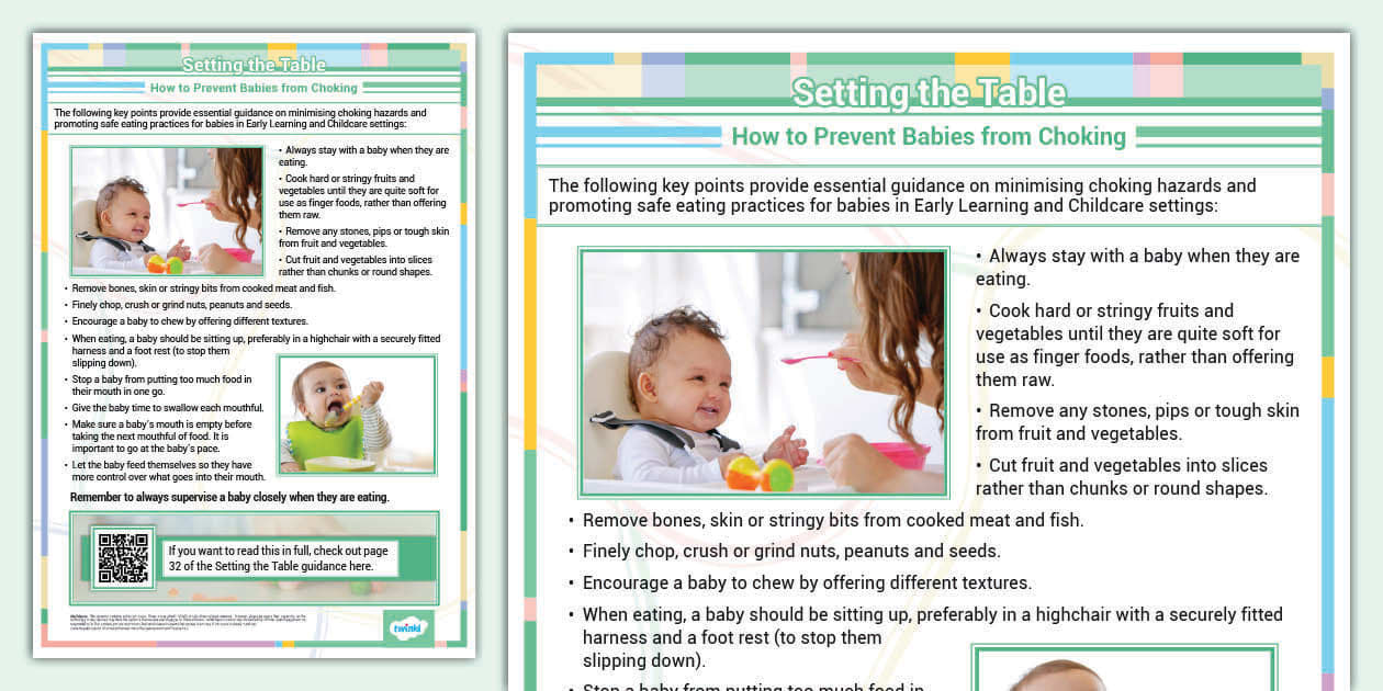 How to Prevent Choking in Babies Setting the Table Sheet