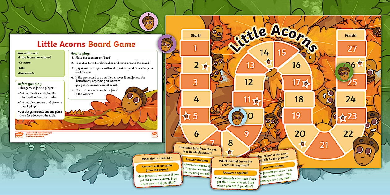 Little Acorns Board Game (Teacher-Made) - Twinkl