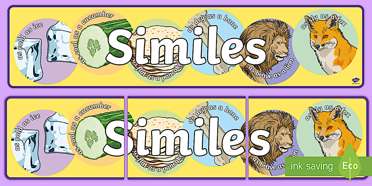 Similes Display Banner (teacher made) - Twinkl