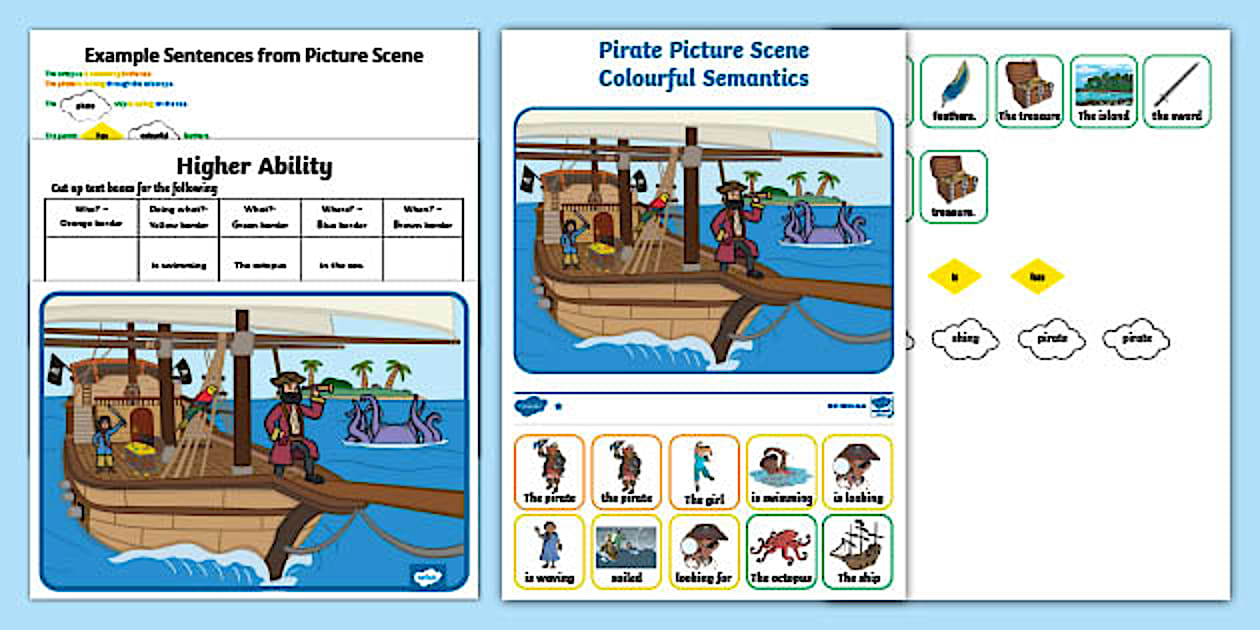 Colourful Semantics Pirate Picture Scene (teacher made)