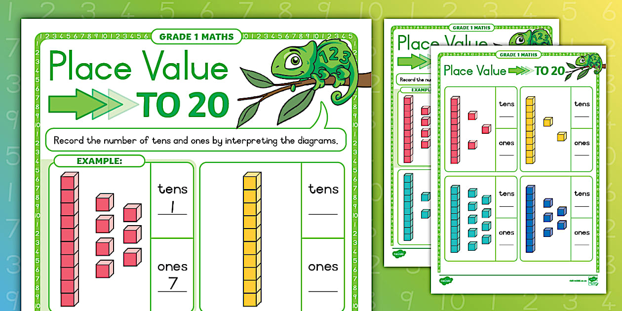 Grade 1-Maths - Worksheet: Place Value: Worksheet to 20