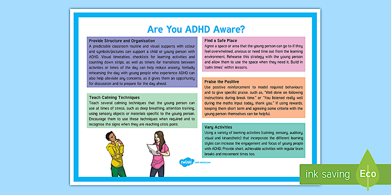 Are You ADHD Aware? Adult Guidance A4 Display Poster