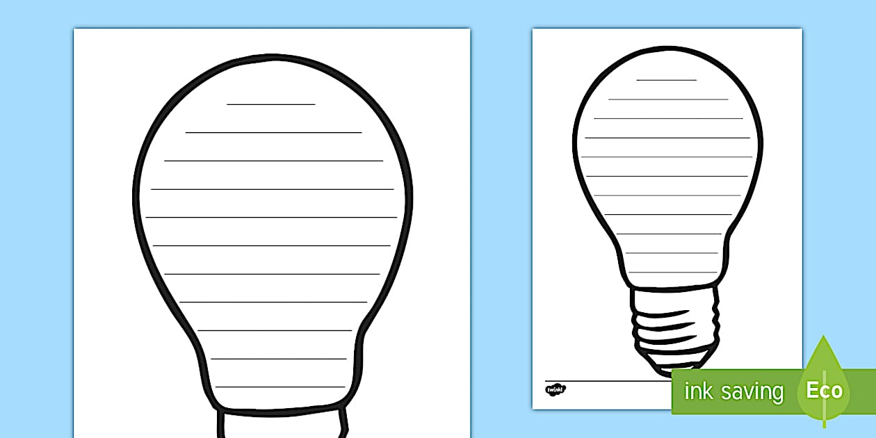 Lightbulb Writing Frame (teacher made) - Twinkl