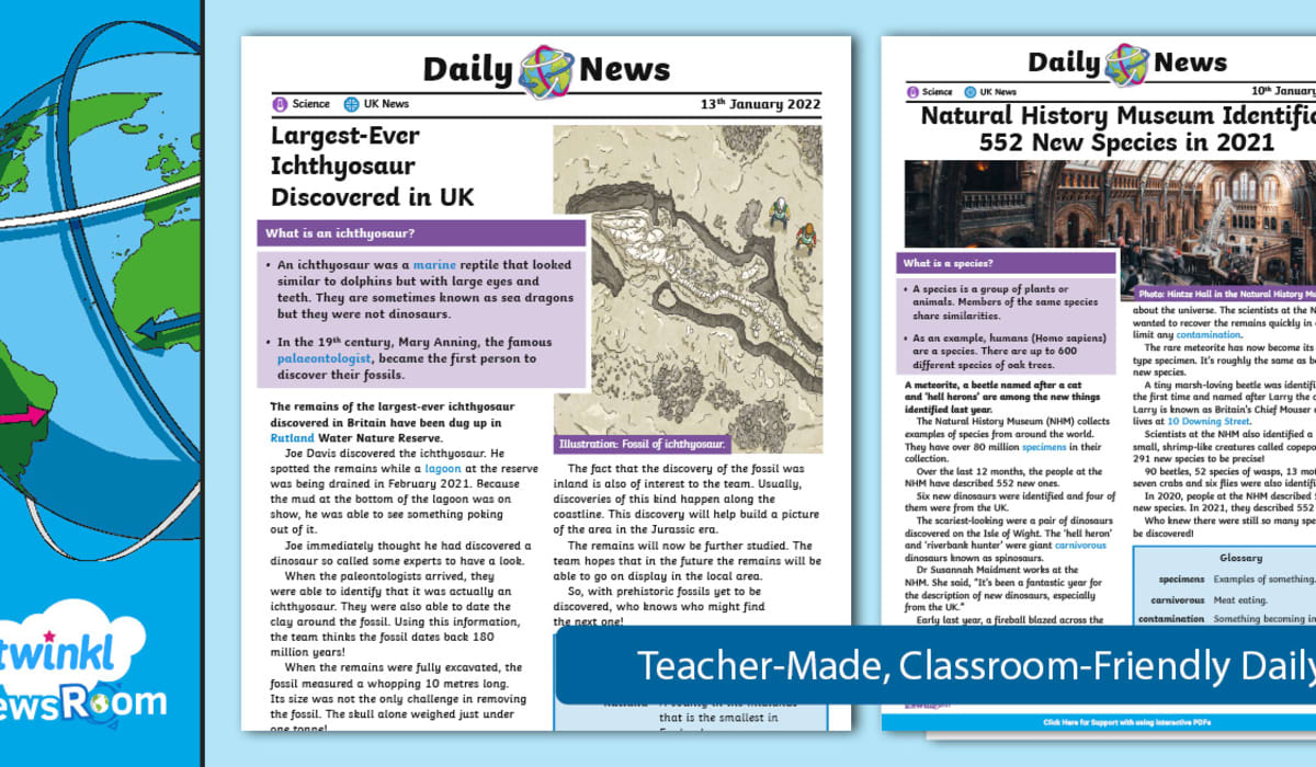 Weekly Comprehension Pack - 14th January 2022 - Twinkl NewsRoom