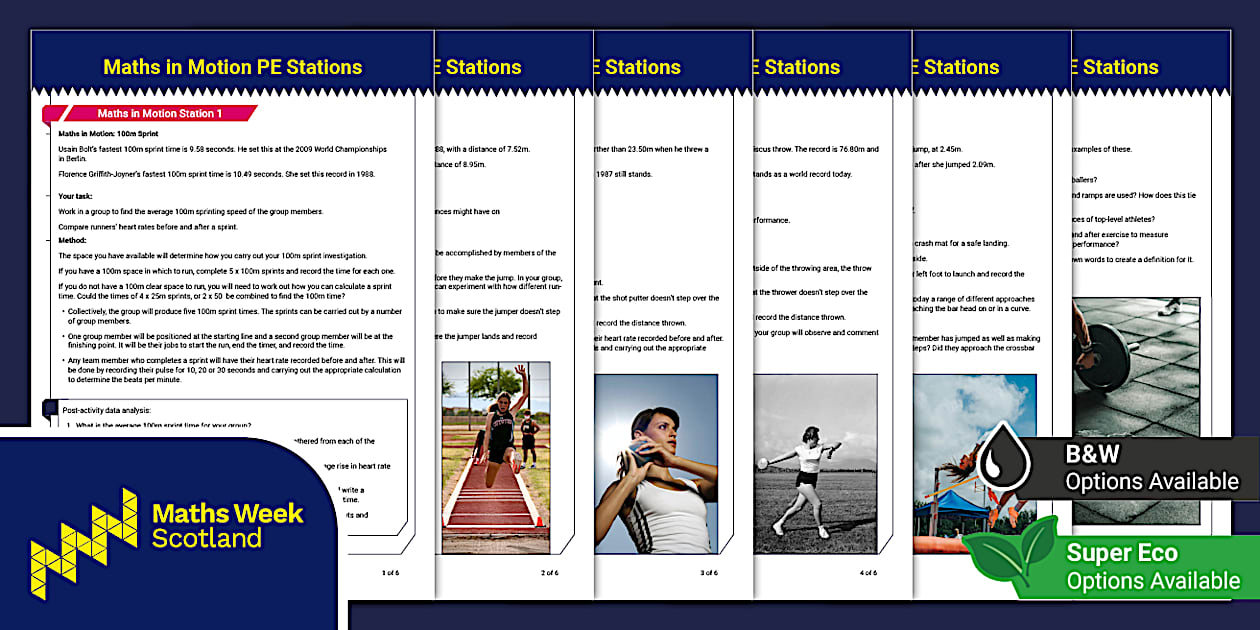 FREE! - Maths Week Scotland: Maths in Motion PE Stations (Secondary)