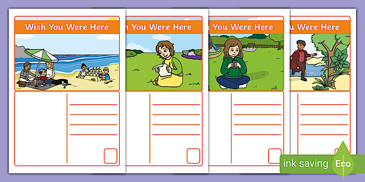 Wish You Were Here Postcards (teacher made) - Twinkl