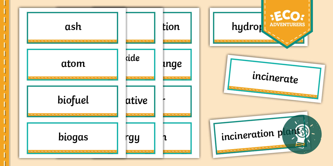 Year 4 Energy: Key Vocabulary Cards