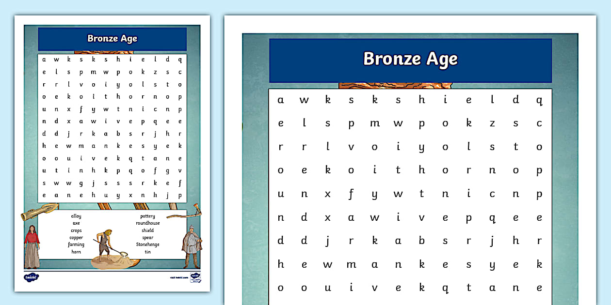 Bronze Age Word Search (teacher made) - Twinkl