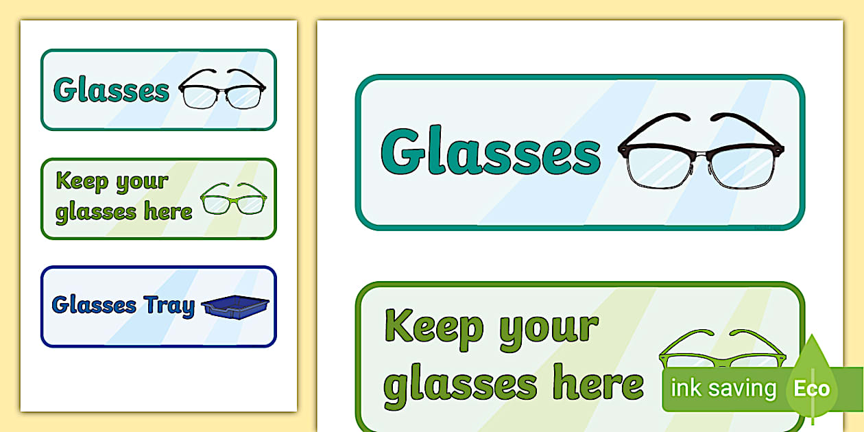 Glasses Tray Label (Teacher-Made) - Twinkl