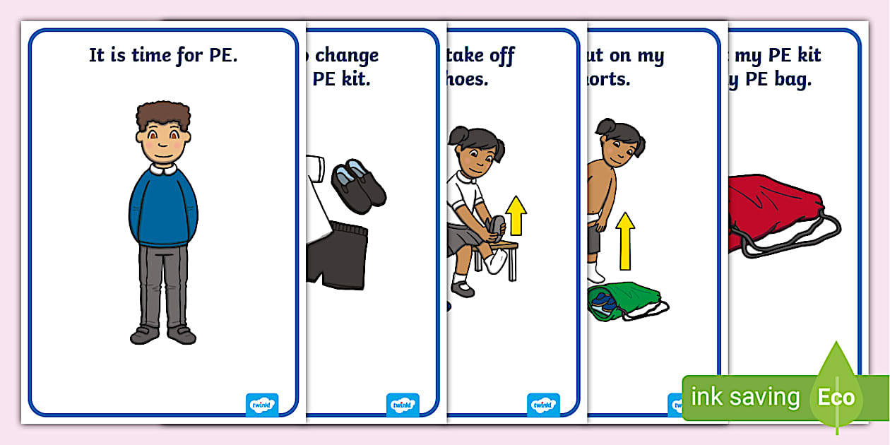 PE Clothes for School Changing Cards (teacher made) - Twinkl