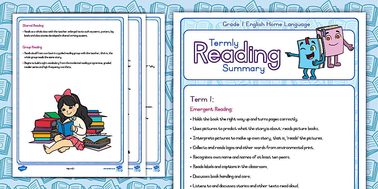 Grade 1 English Home Language: Termly Reading Summary