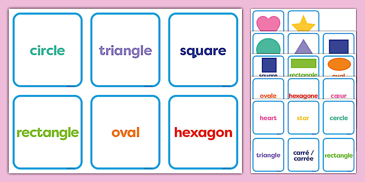 Let's Name the Shapes! French/English Matching Cards