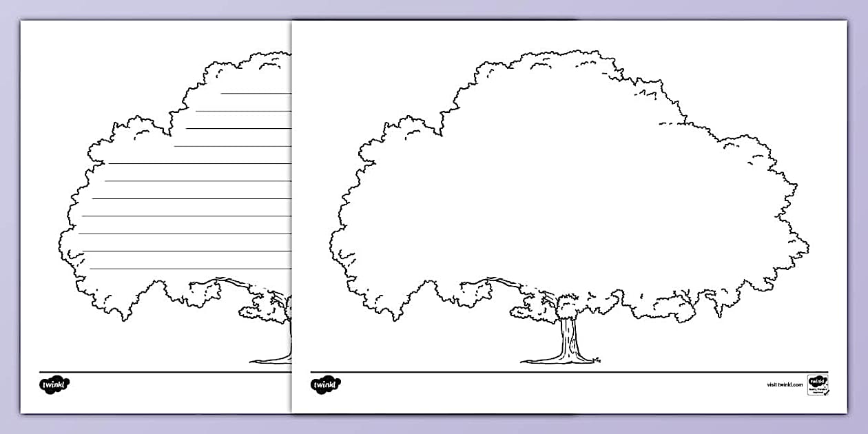 Cherry Blossom Tree Writing Template - Twinkl