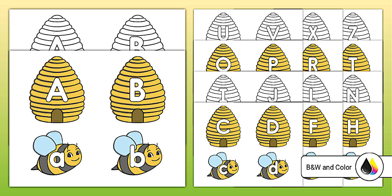 Printable Bee Letter Matching Worksheet | Twinkl USA