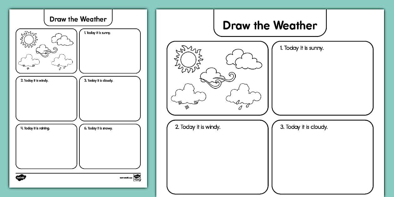 Draw the Weather Worksheet (teacher made) - Twinkl
