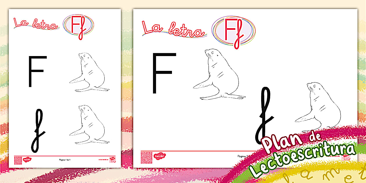 Plan de lectoescritura: La letra F - Póster