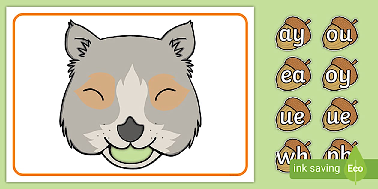 Cursive Feed the Squirrel Phase 5 Phonics Game - Twinkl