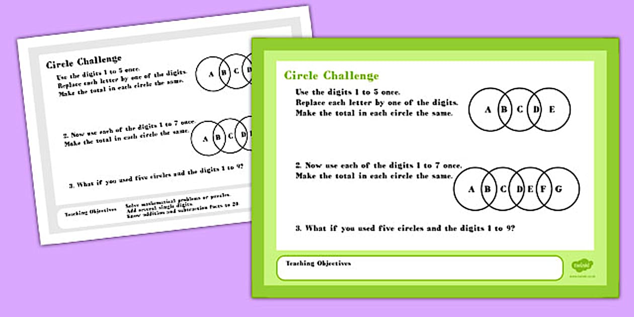 A4 Circle Maths Challenge Poster - Twinkl