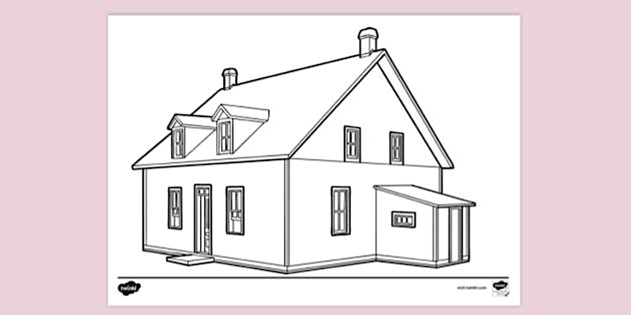 House With Separate Parts Colouring Sheet (teacher made)