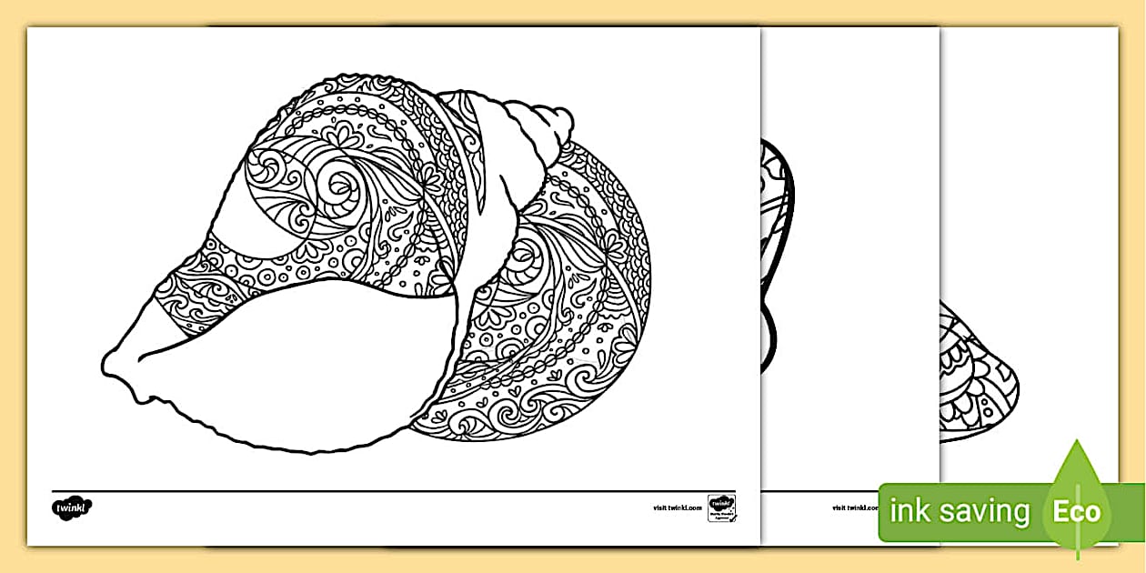 Shell Mindfulness Colouring Pages (Hecho por educadores)