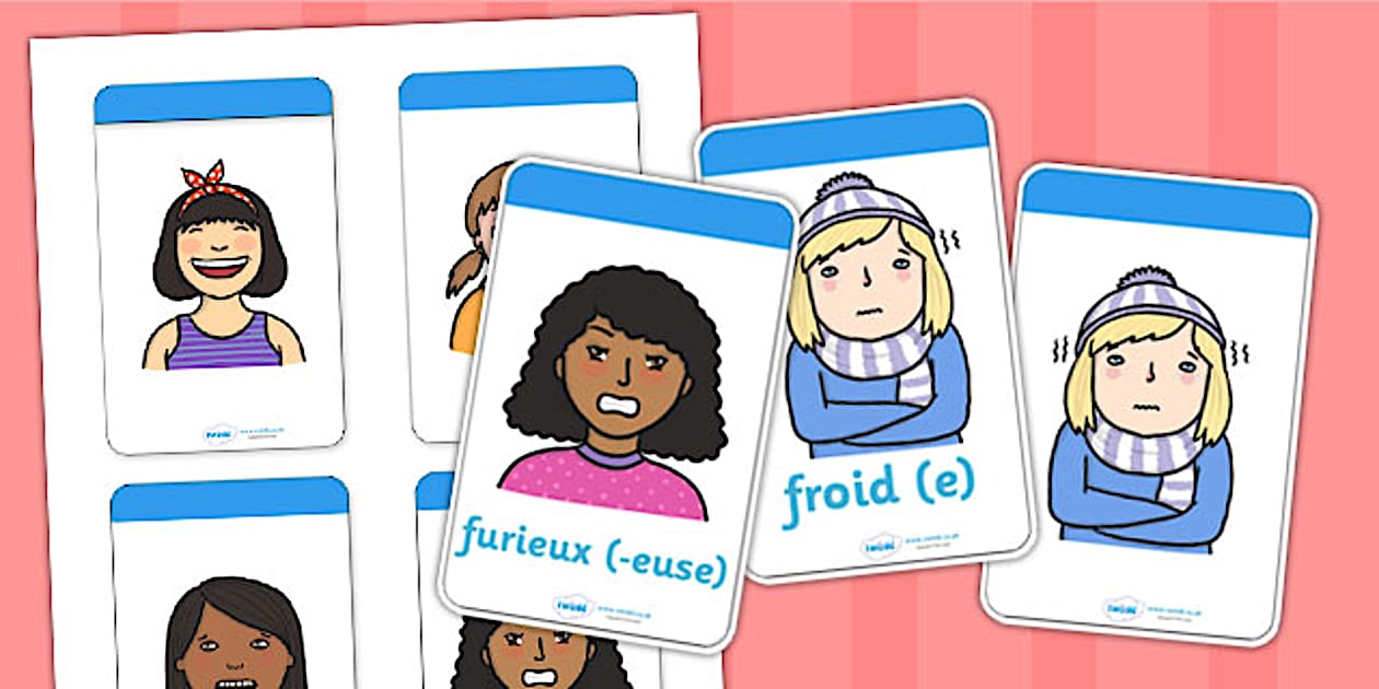 French Emotion Flash Cards (teacher made) - Twinkl