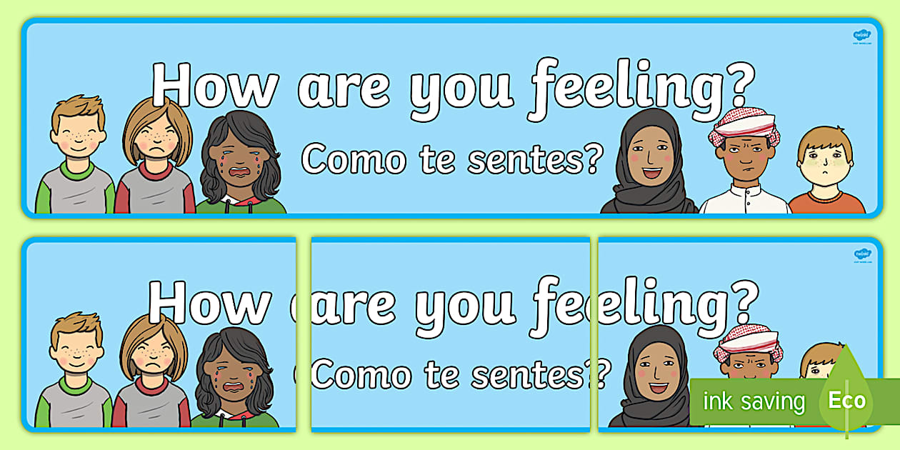 How Are You Feeling Display Banner English/Portuguese