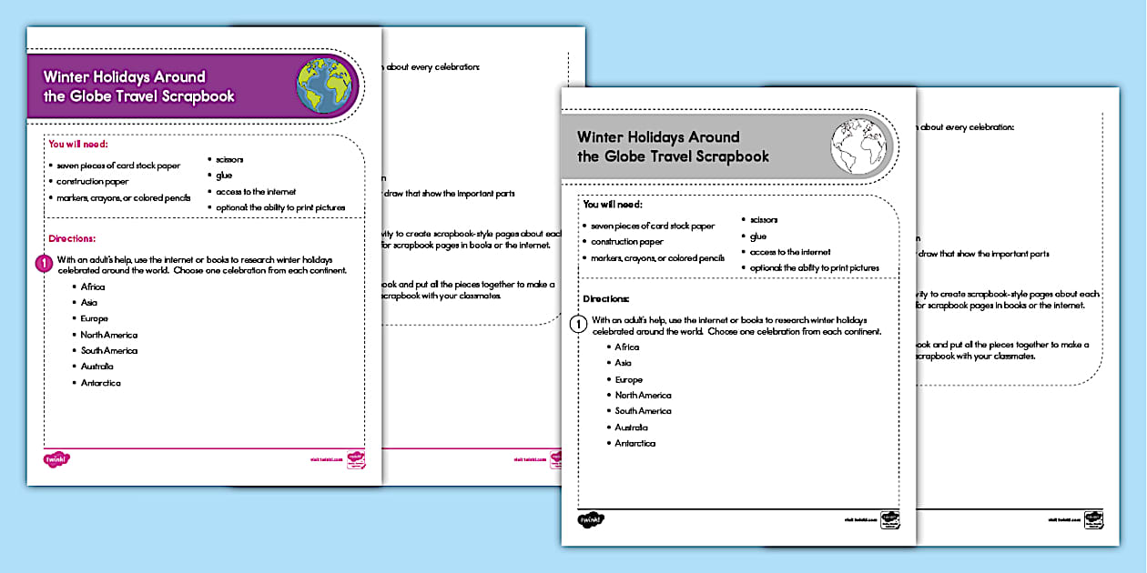 Winter Holidays Around the World Scrapbook | Geography