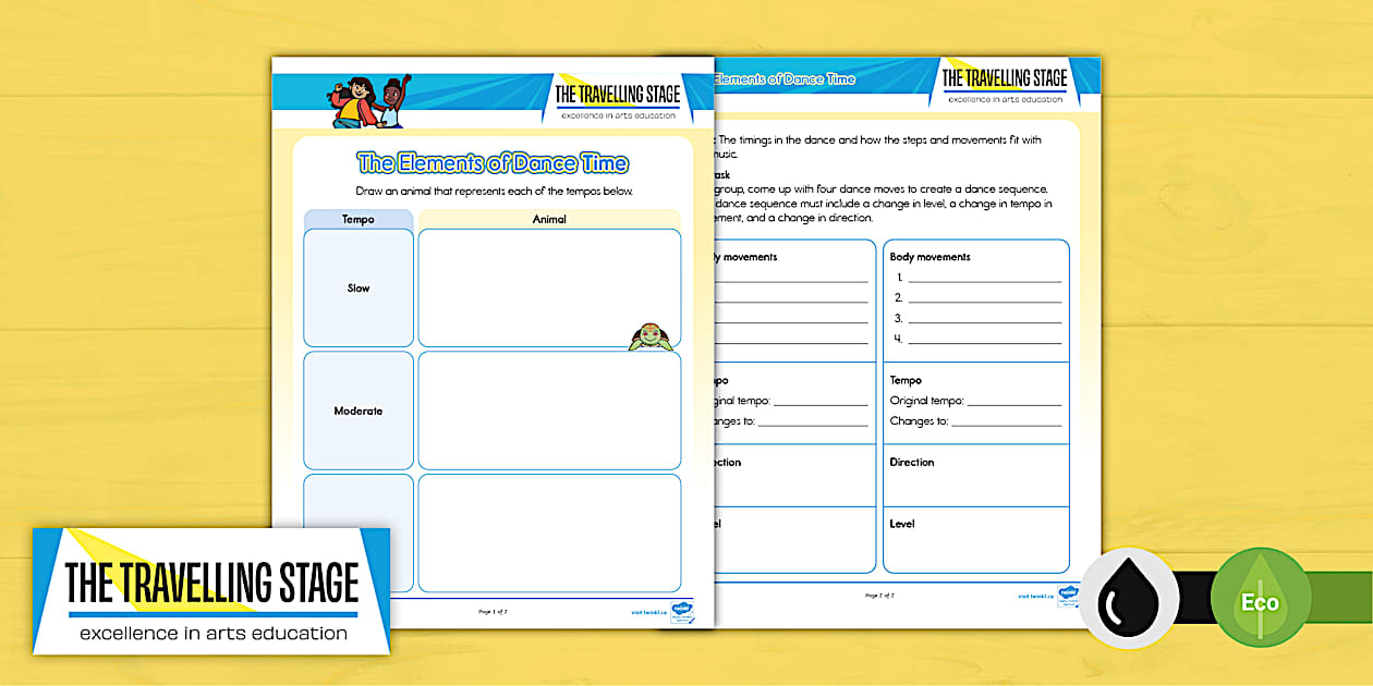 FREE! - The Elements of Dance Time Worksheet (teacher made)