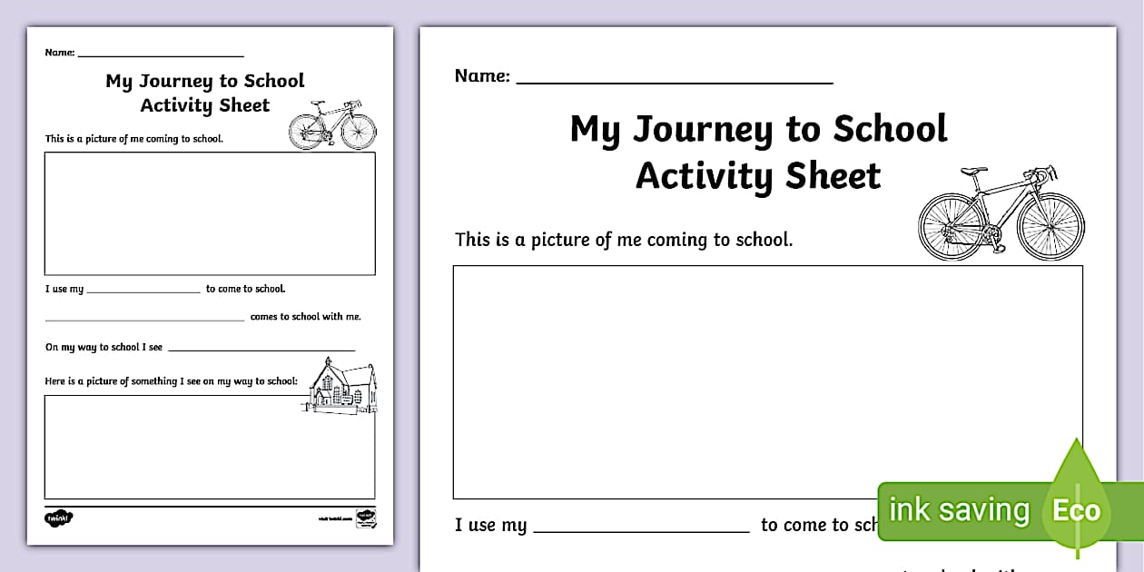 Aistear Transport My Journey to School Worksheet / Worksheet