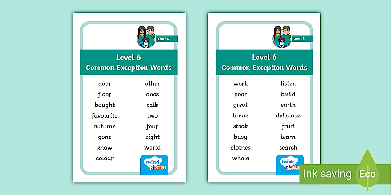 IKEA Tolsby/Fiestad Level 6 Common Exception Words - Primary Resources