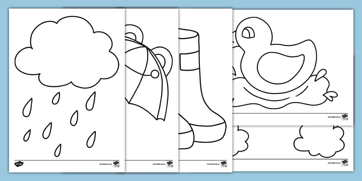 My First Rainy Day Colouring Pack (Teacher-Made) - Twinkl