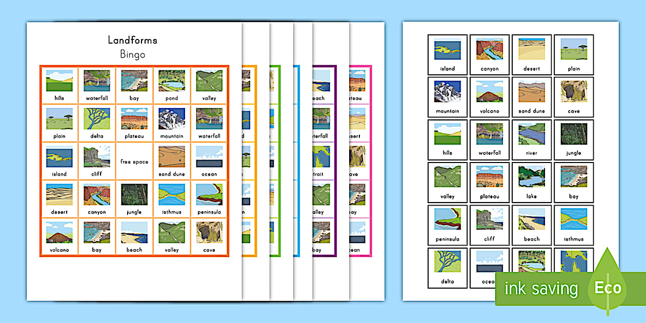 Landforms Bingo (Teacher-Made) - Twinkl