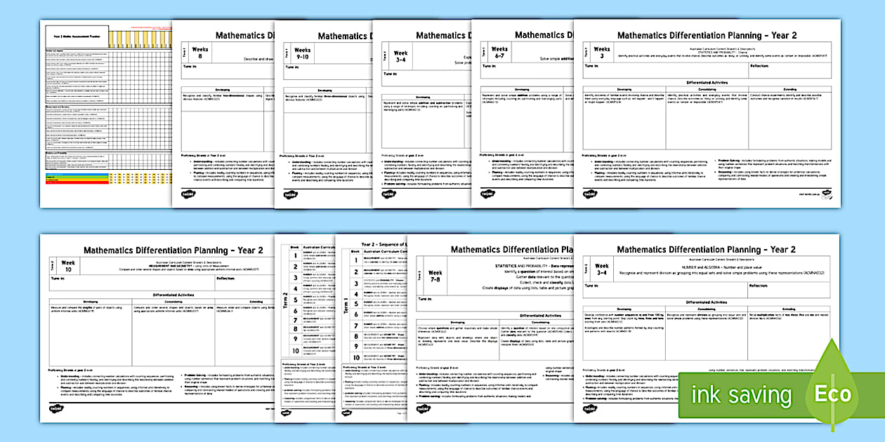 Year 2 Mathematics Planning Differentiated Resource Pack