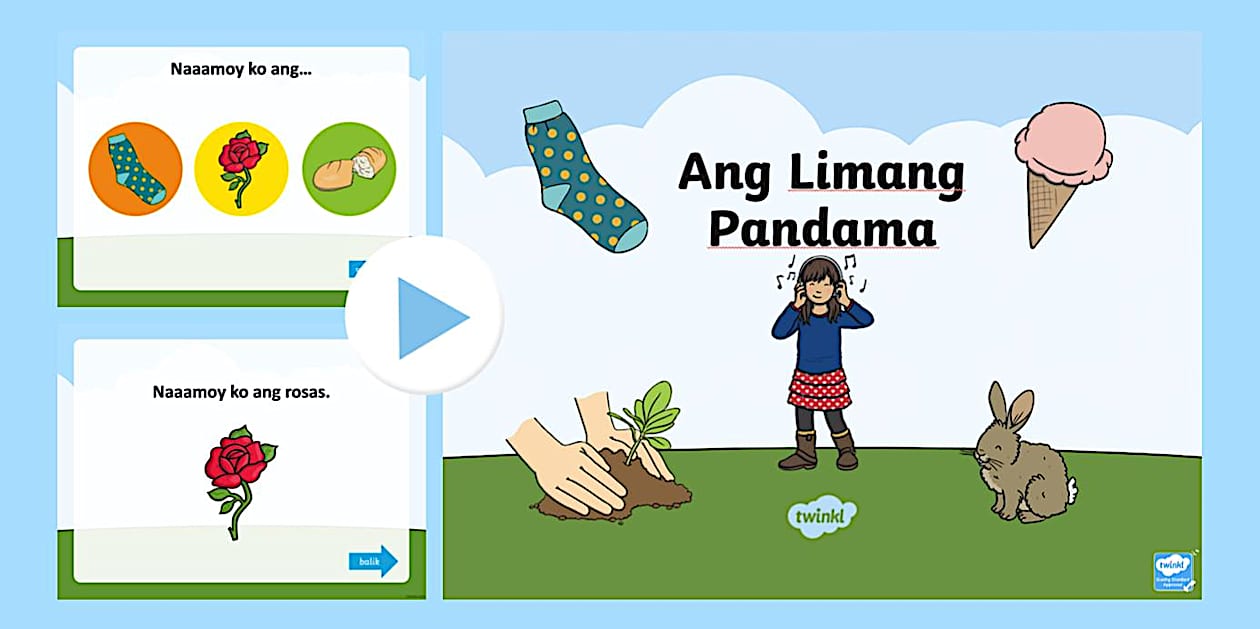 Limang Pandama- Powerpoint Presentation - Preschool - Twinkl