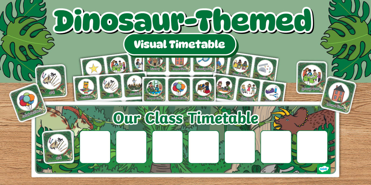 Dinosaur-Themed Visual Timetable for KS1