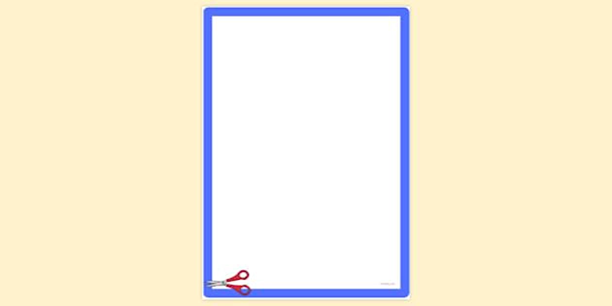 Simple Blank Scissors Icon Page Border | Page Borders