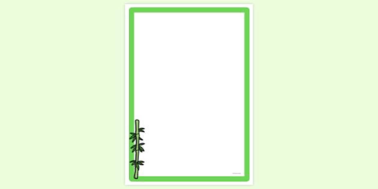 Simple Blank Bamboo Page Border | Page Borders | Twinkl
